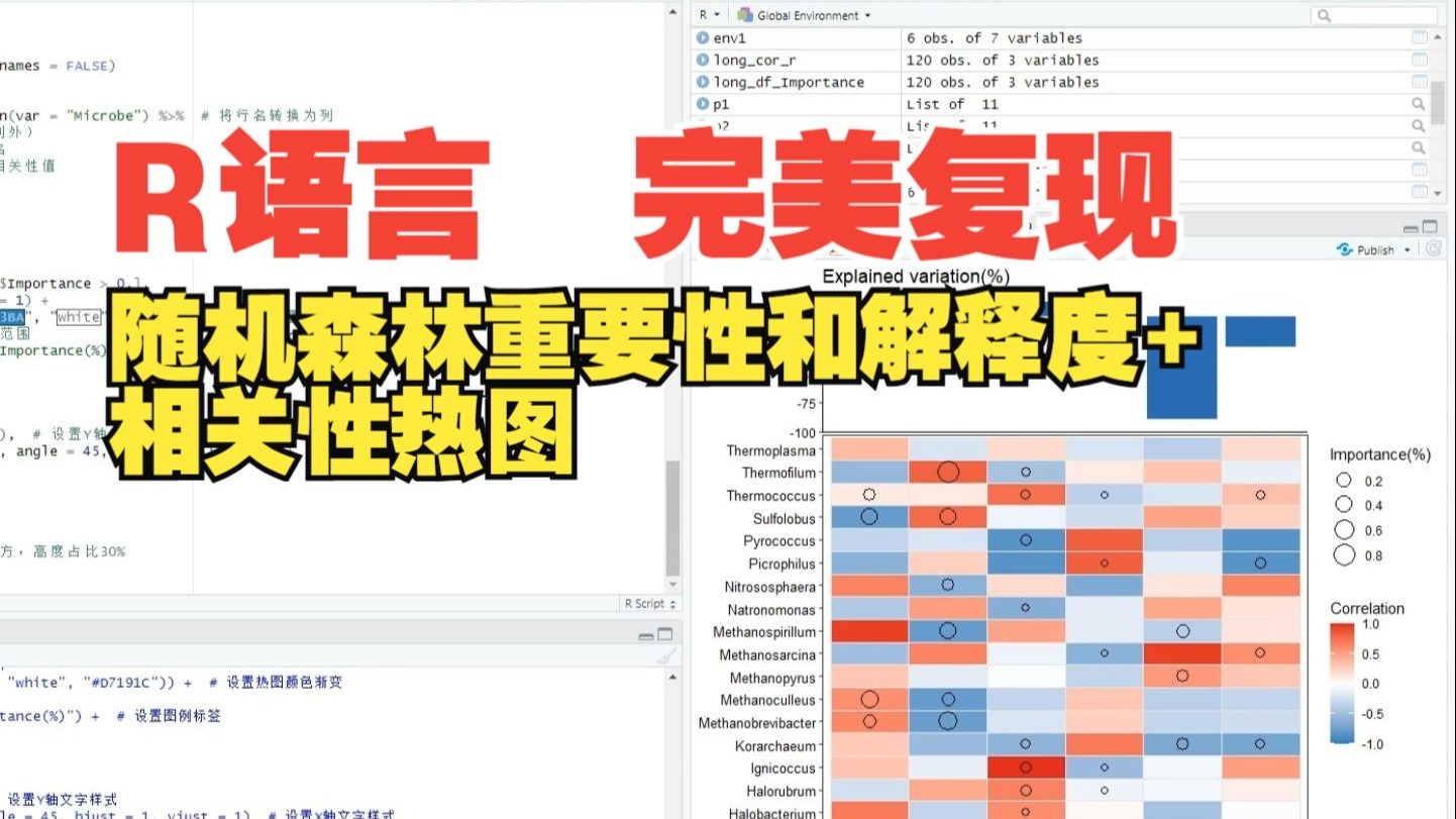 随机森林重要性和解释度+相关性热图