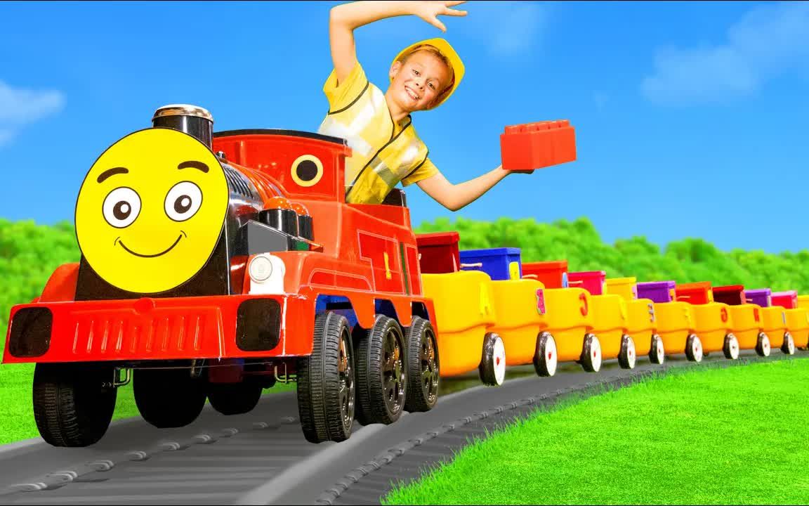 孩子们坐字母火车,少儿玩具车 搞笑的玩具 儿童 早教 益智