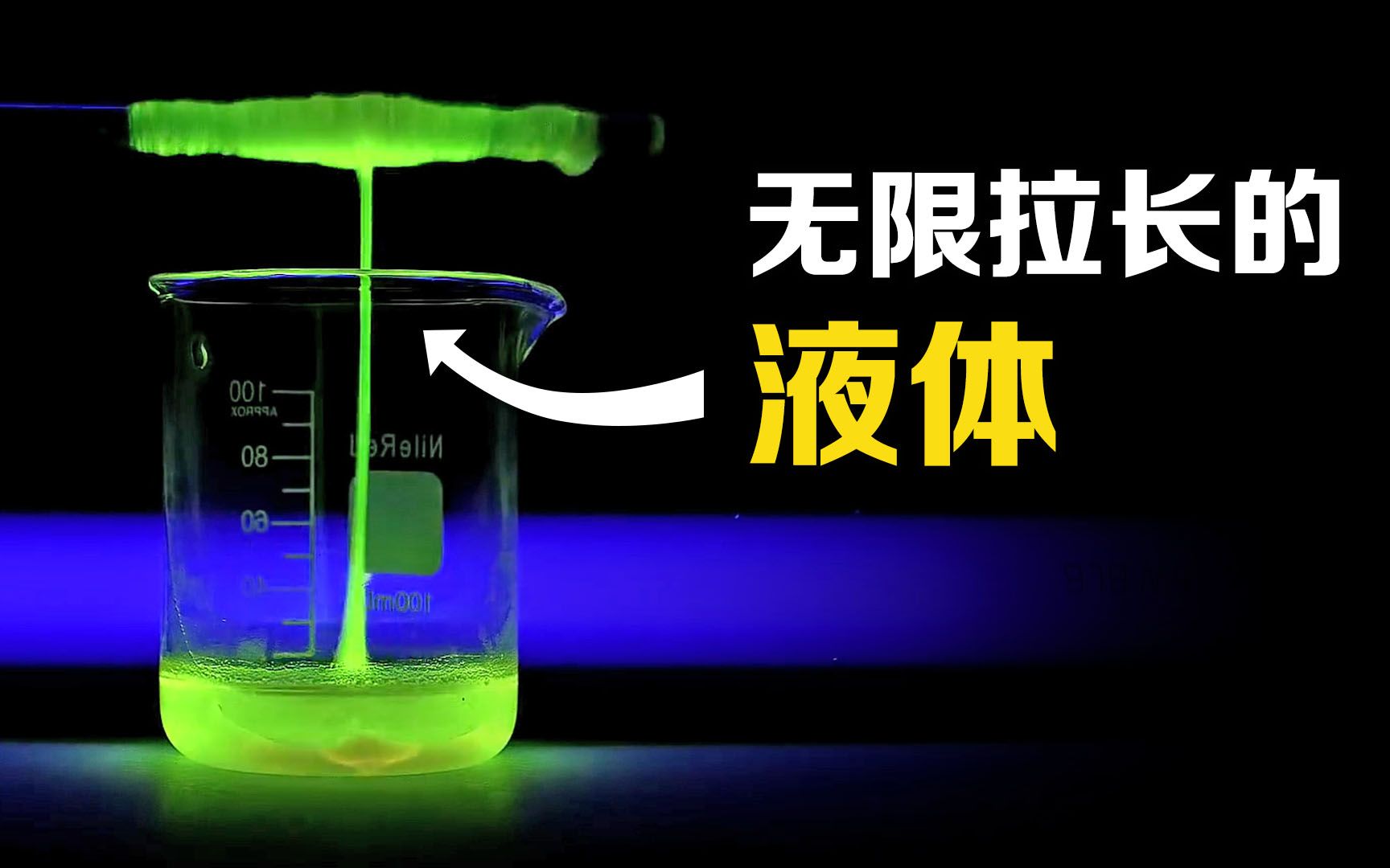 不可思议的“尼龙”,把液体缠绕在玻璃棒上,有趣的现象发生了