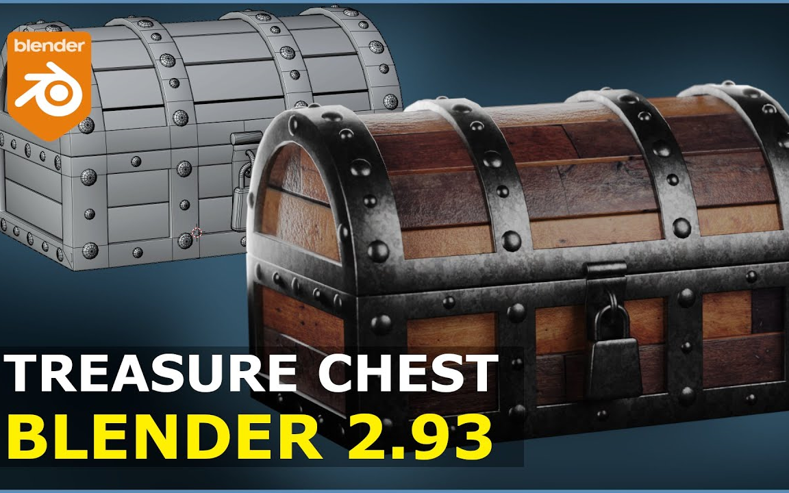 ...Treasure Chest 藏宝箱 箱子 行李箱 复古 建模全流程 Blender 插件 教程