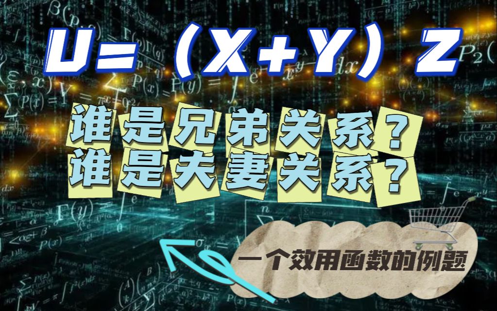 一个效用函数的例题:U=(X+Y)*Z,谁是兄弟关系?谁是夫妻关系?