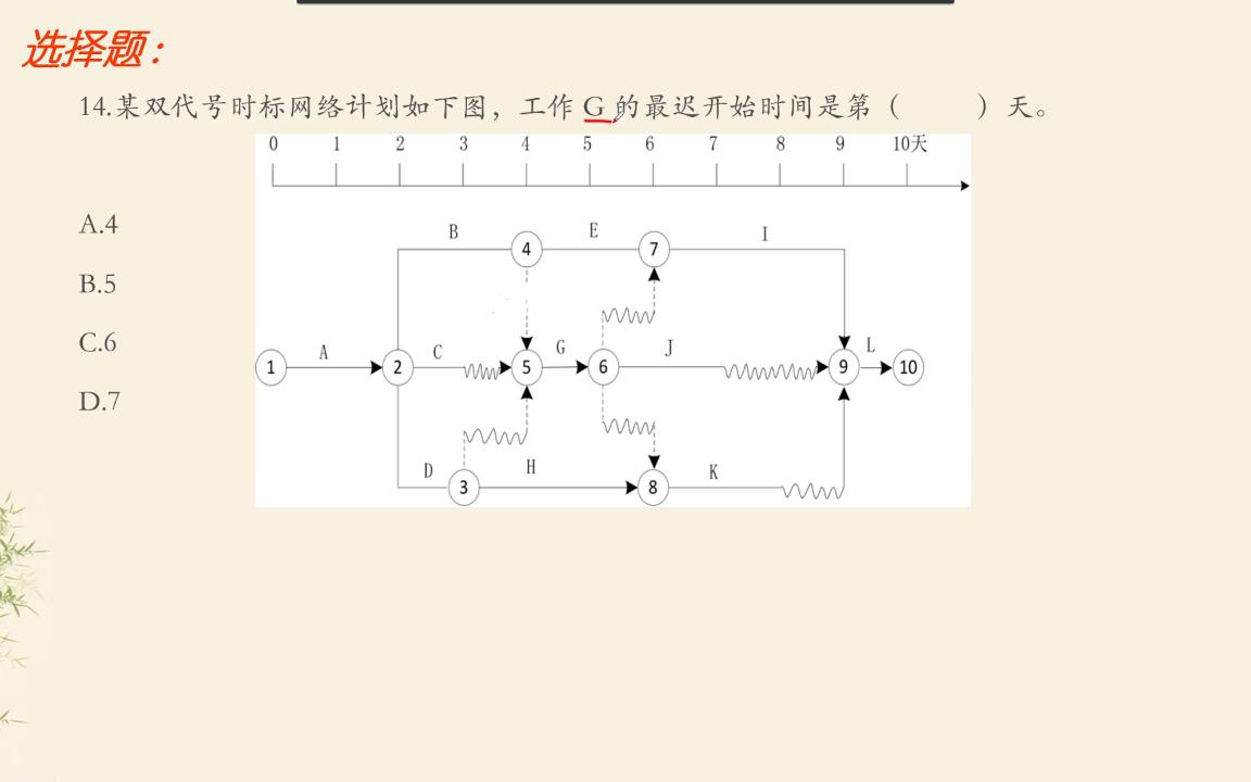 项目管理-时标网络图习题