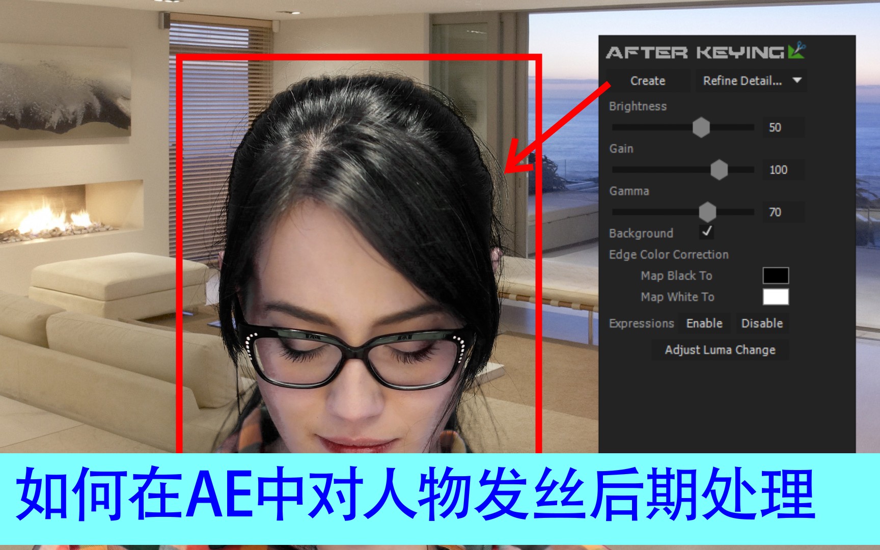 AE人物抠像以及人物发丝的后期处理视频教程。