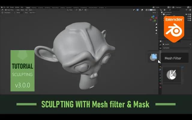 iBlender中文版插件Mask Tools 教程Blender 3.0.0:使用网格过滤器和...