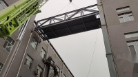 钢结构连廊安装现场 北京福鑫腾达制作