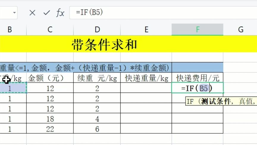 Excel中(用IF)带条件求和.mp4