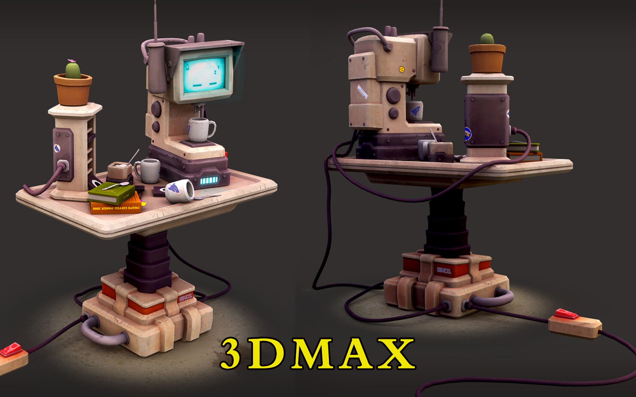 【3DMAX教程】游戏小场景之咖啡桌模型搭建