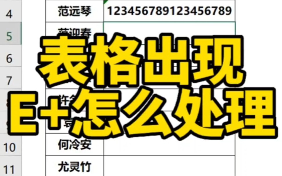 表格出现E+怎么办