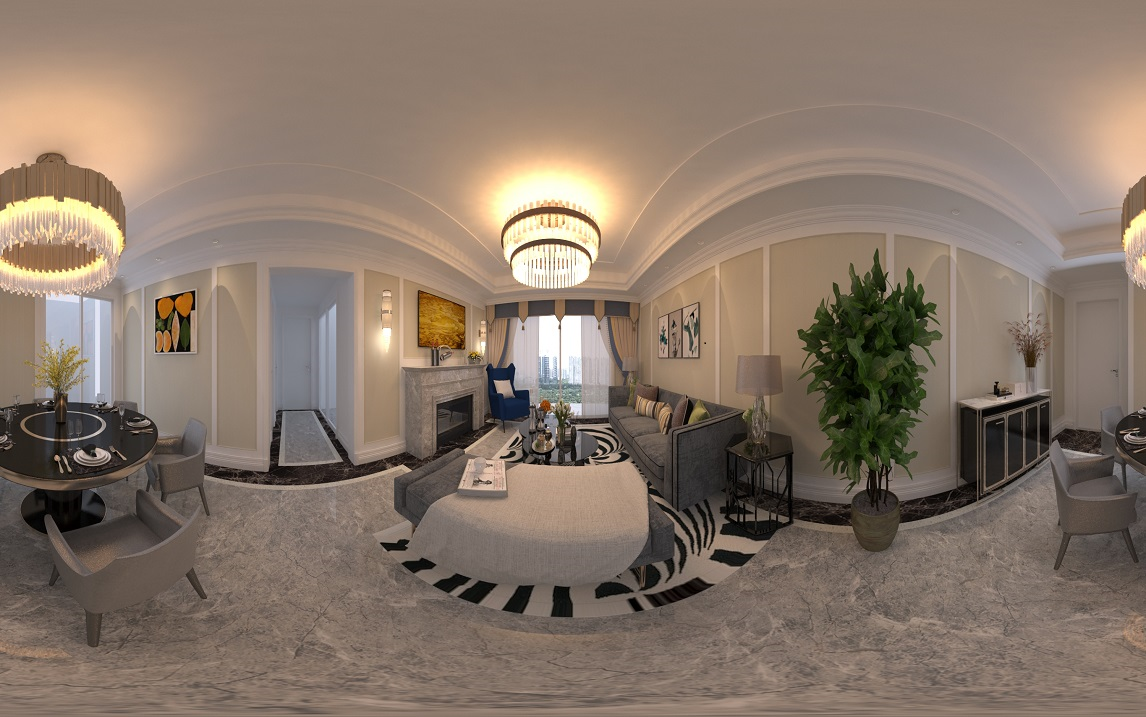 【3Dmax教程】现代客餐厅720全景效果图制作教学
