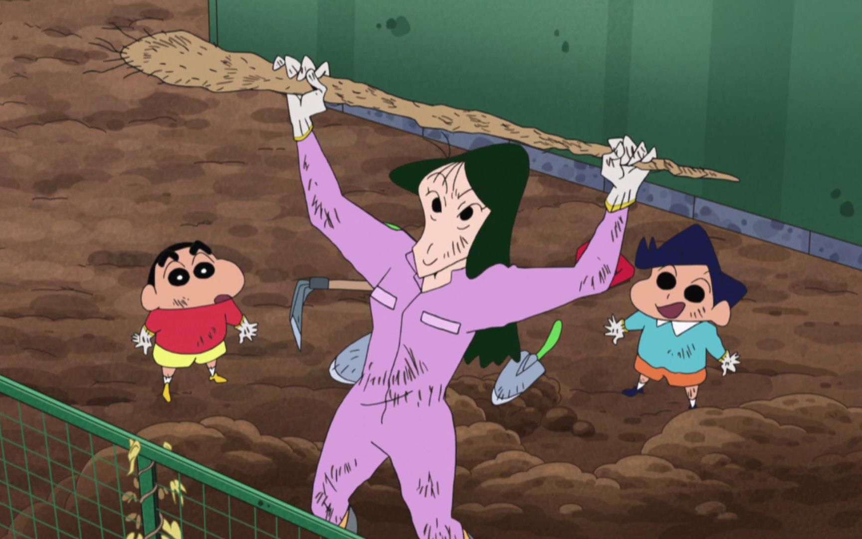 蜡笔小新:松阪挖出长达138厘米的野生山药,小新和风间解了馋