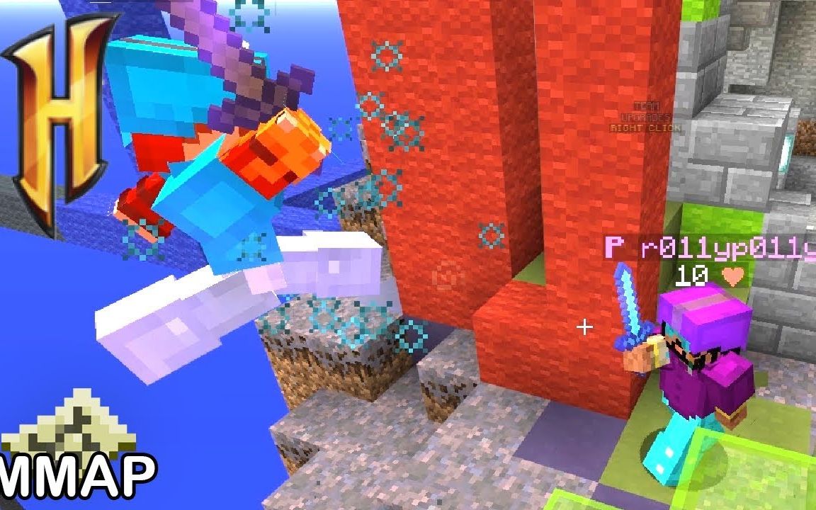 起床战争:4人一起玩新版本!我的世界MC小游戏PVP服务器