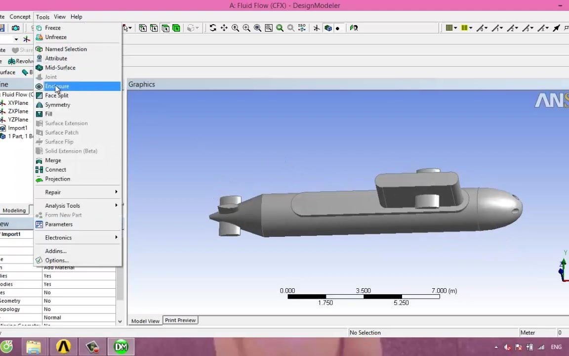 【ANSYS CFX】模拟潜艇周围的水流
