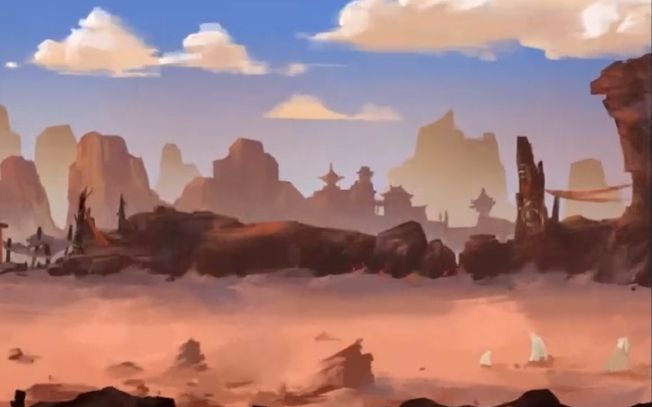 横版沙漠场景绘制丨CG插画设计丨原画场景设计丨CG场景设计丨场景...