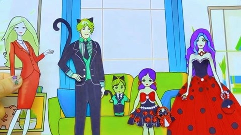 芭比绘画贴纸分钟,亲子服装设计玩具手工
