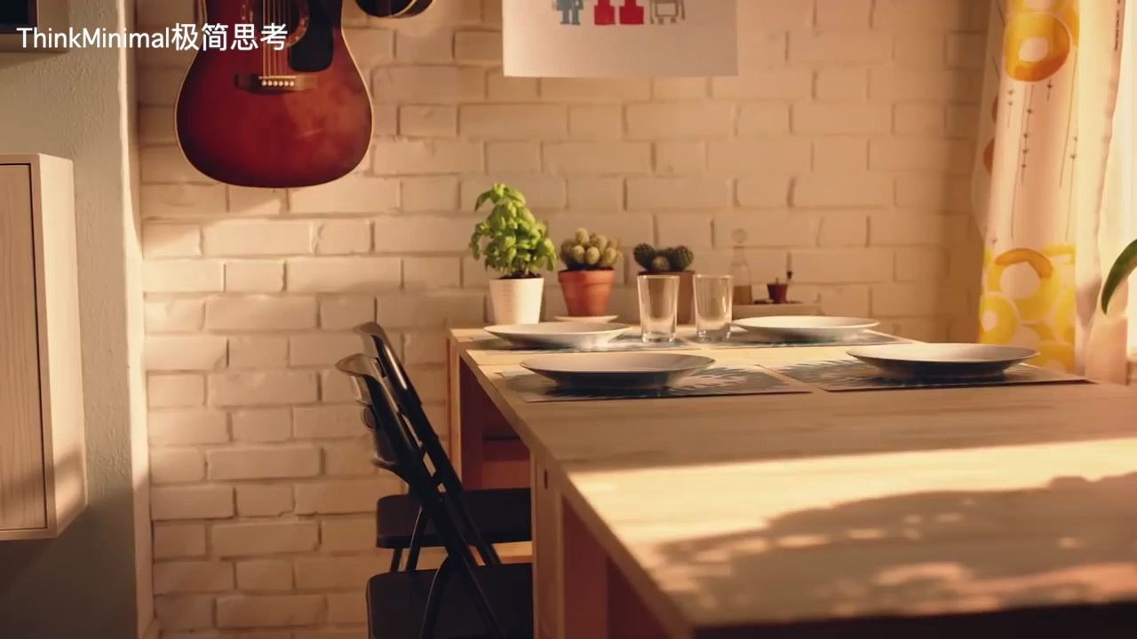 极简灵感 | 宜家设计师打造17m²温馨客厅,吊床餐桌沙发齐全