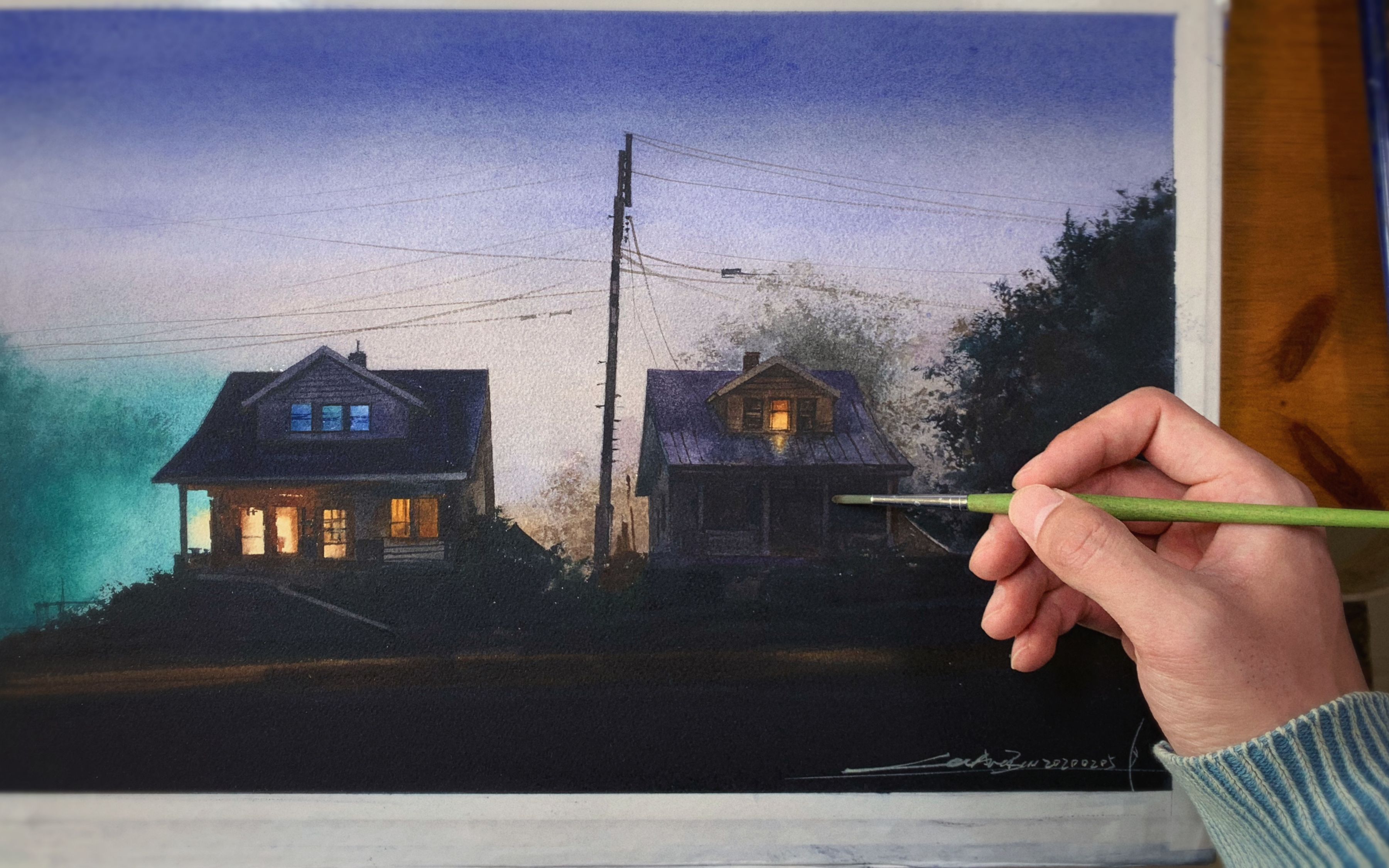 昨夜诡异的梦,想用水彩画进日记吗?【水彩作画实录】常想一二的绘日记