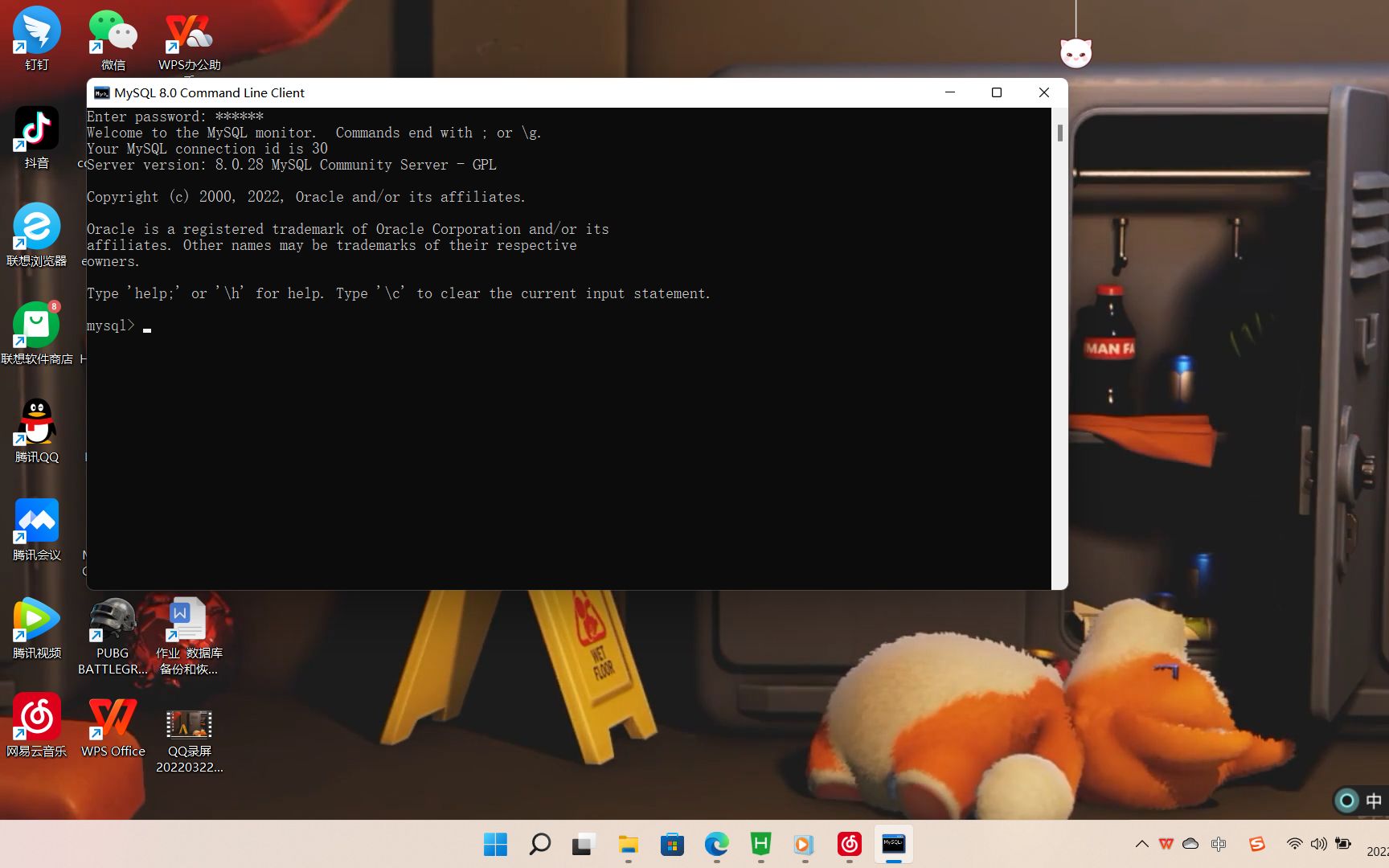 mysql创建数据库,数据表,备份与还原。