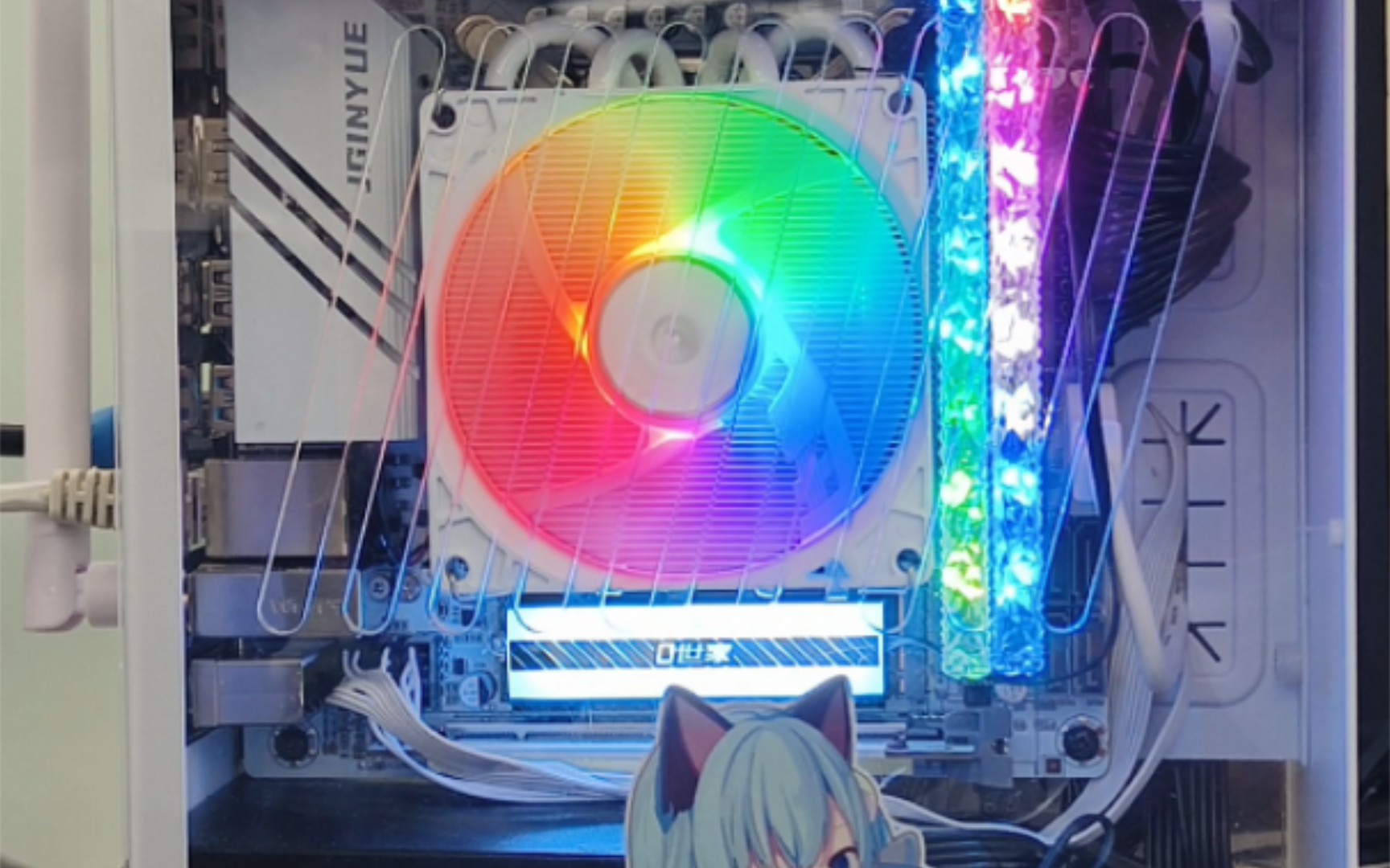 第一台itx最终形态!i3 12300t+盈通6500xt 萌宠+32g玖合枭鲸3200灯条+...