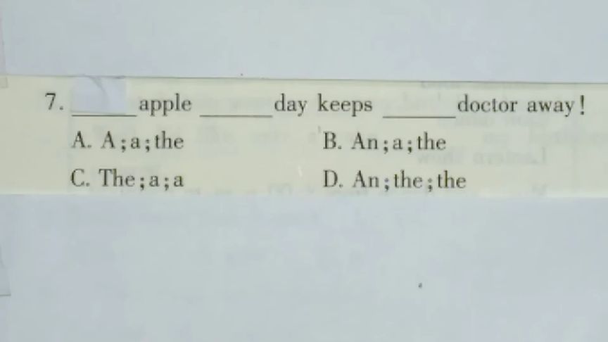 冠词a/an /the 的区别,你都知道吗?来挑战吧。