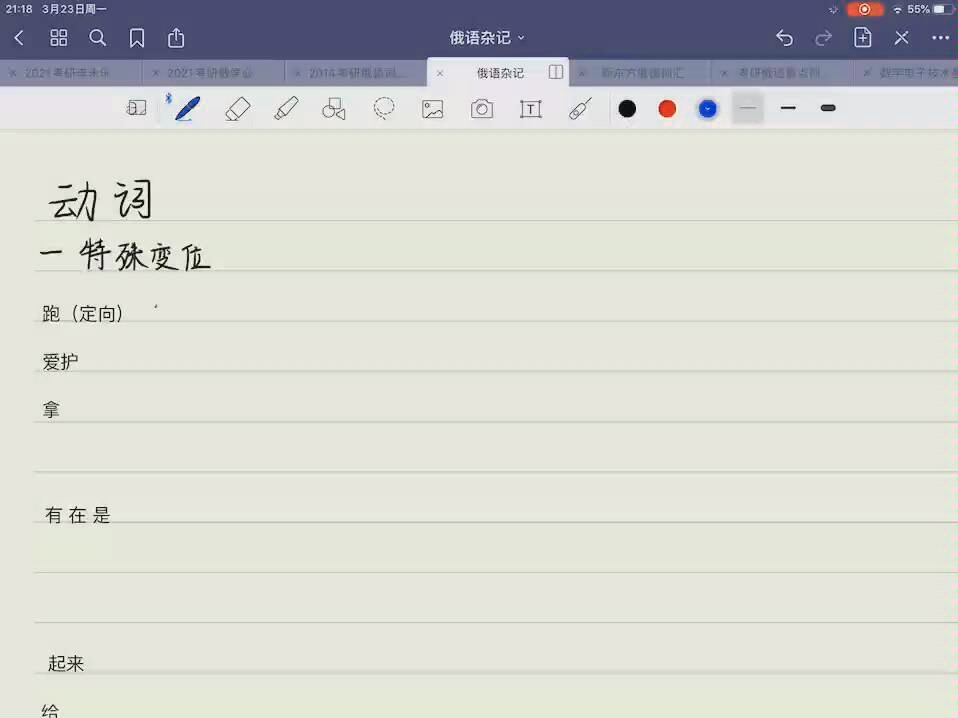 考研俄语202『动词特殊的变位』