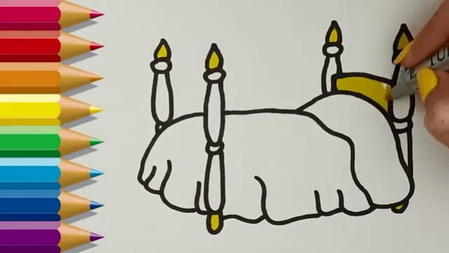 儿童简笔画:漂亮的床画画