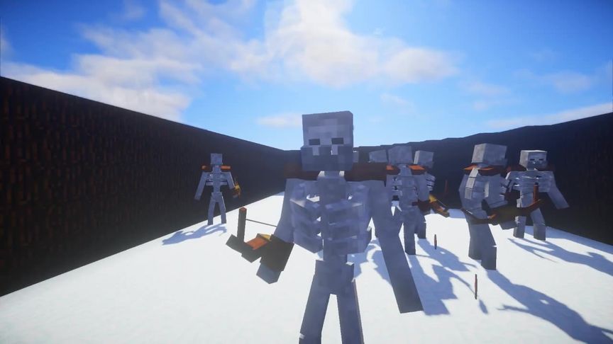 我的世界1个暗墨VS10个骷髅王 暗墨解说VS系列