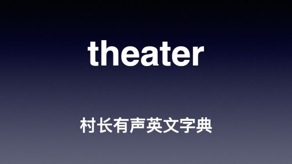 theater 这个词的意思你都知道吗?#英语口语 #学英语