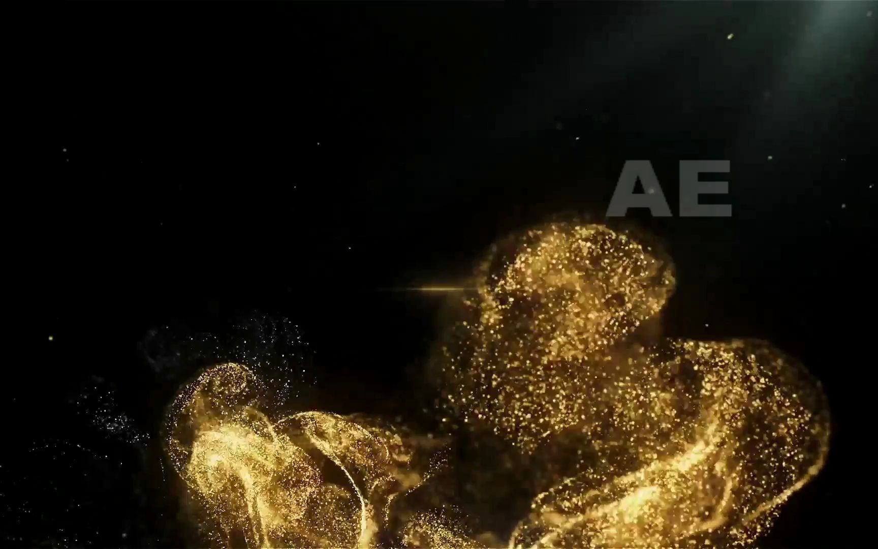 ae片头 z320 炫酷金色粒子飘动文字标题字幕大学班级毕业聚会同学会...