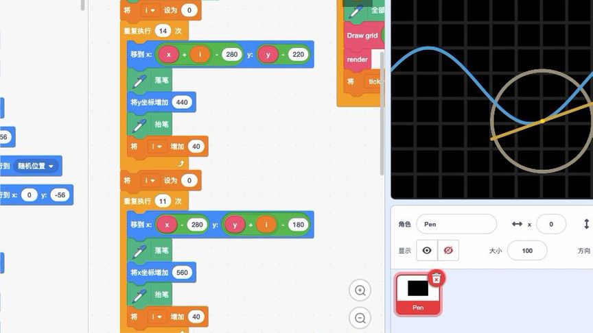 Scratch3.0少儿编程教程作品:导数模拟