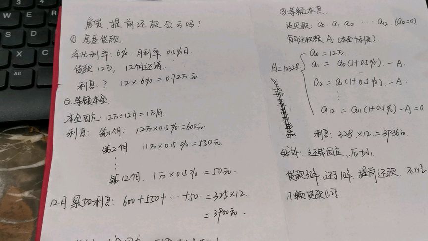 提前还房贷吃亏吗?等额本息和等额本金区别