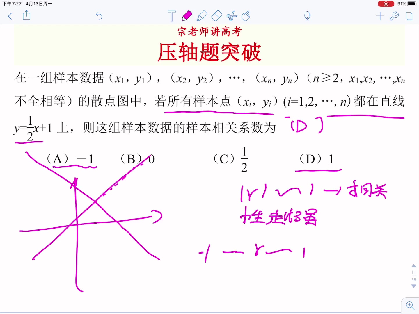 压轴题突破相关系数怎么判断