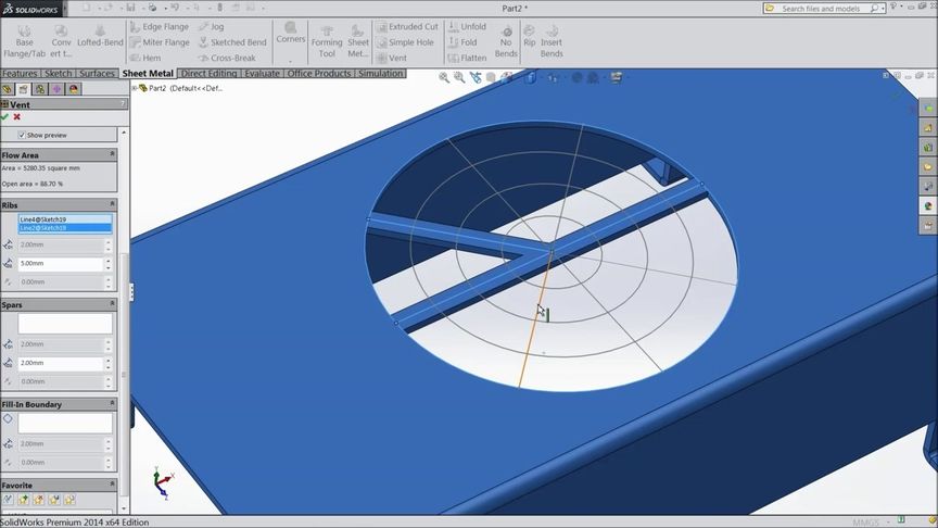 SolidWorks钣金教程:如何画通风口?