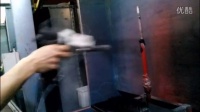 五金制品喷漆 液体静电喷枪调试示范