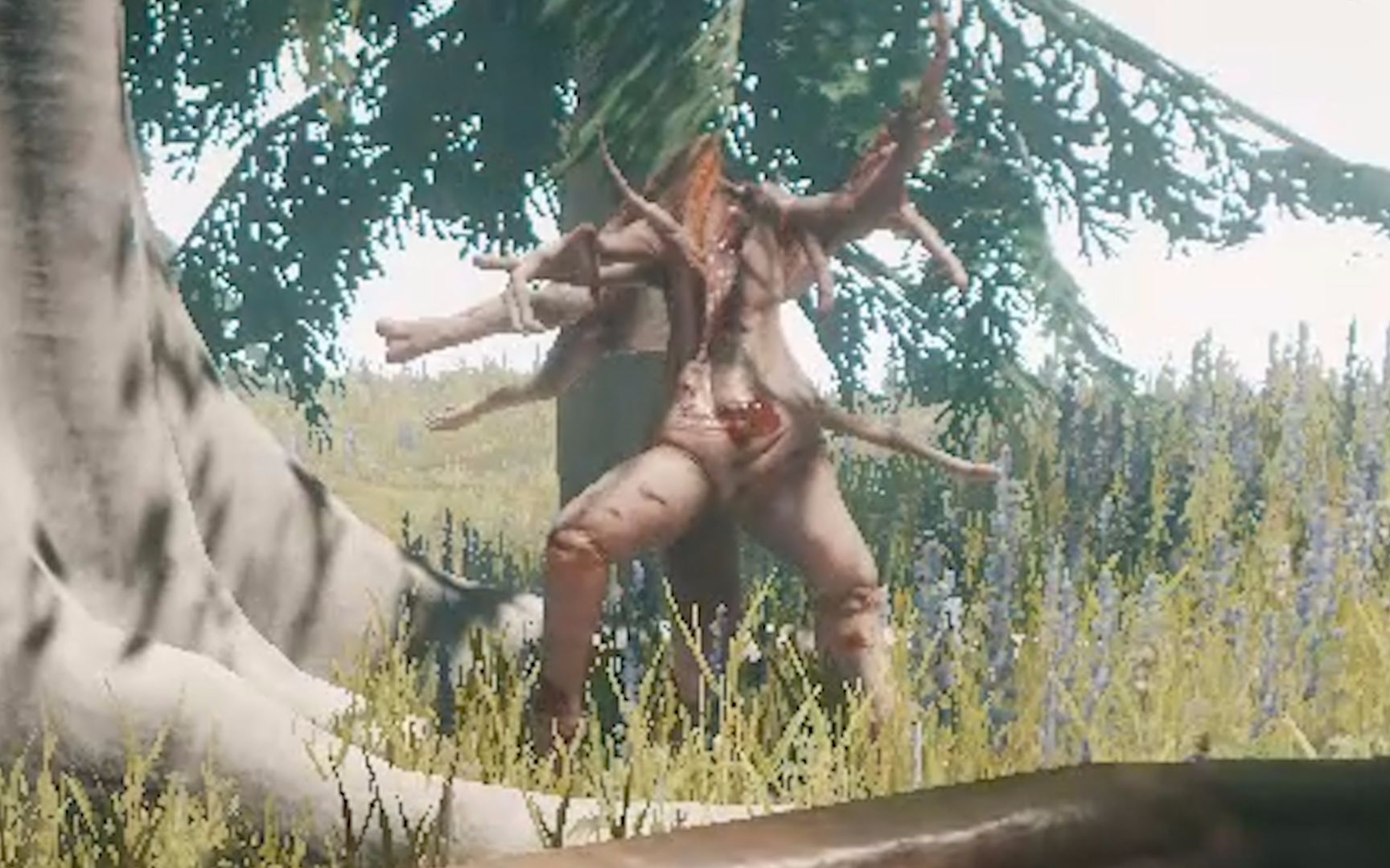 森林游戏 利用变异怪砍树