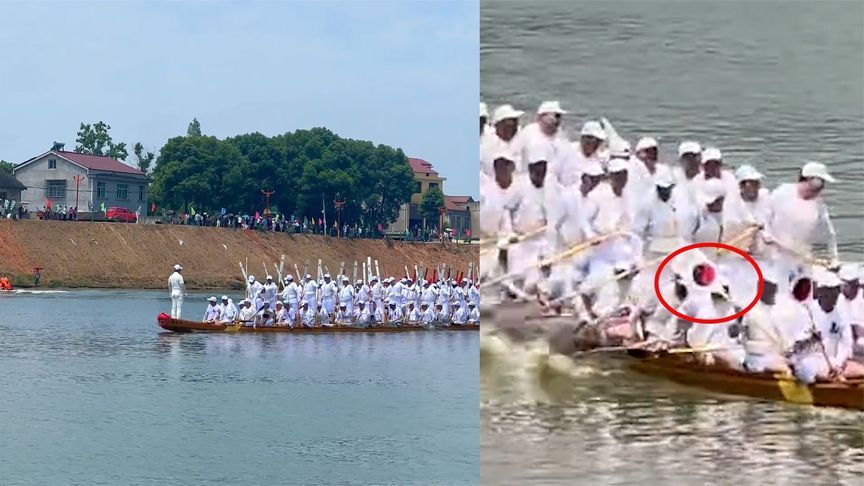 网友吐槽龙舟队旗帜图案像日本国旗 官方:那是太极八卦图!