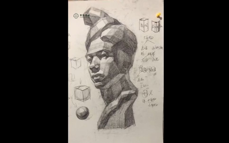 《联考90分素描石膏头像》第三课——必备的整体意识和立体意识2