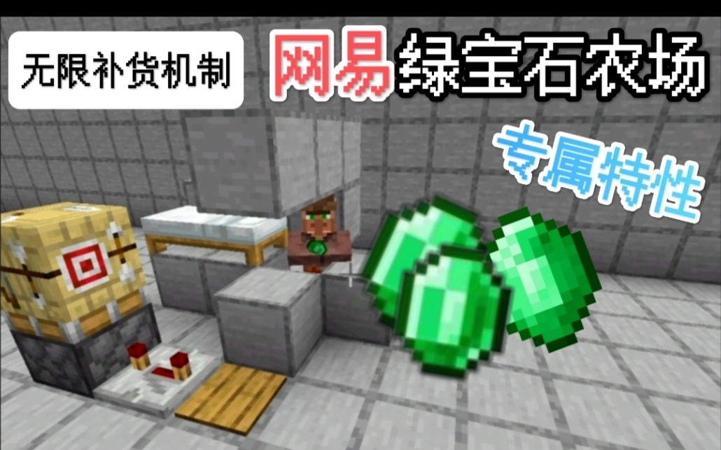 网易版我的世界绿宝石农场,绿宝石白嫖机制,一下就有几组绿宝石。