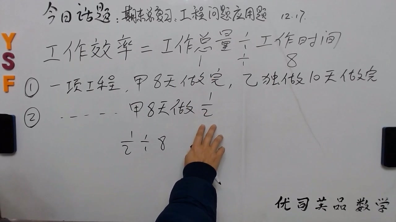 寒假攻略!六年级数学工程问题应用题复习、巩固,优司芙品数学