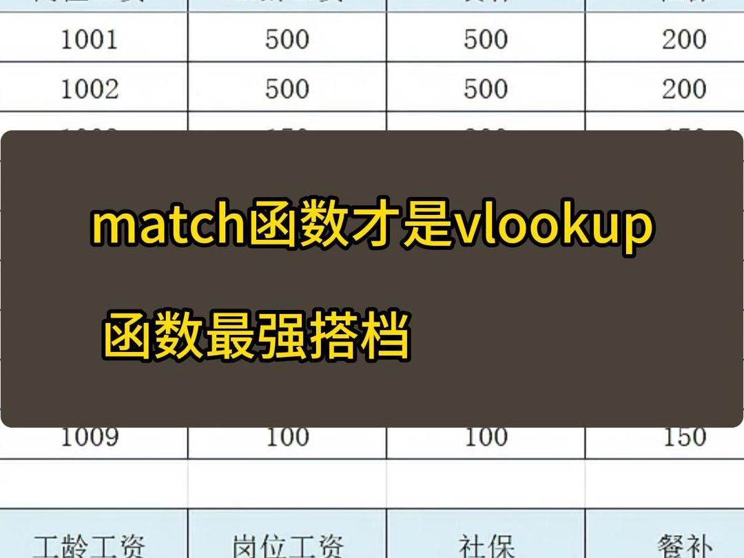 match函数才是vlookup函数的最佳搭档!