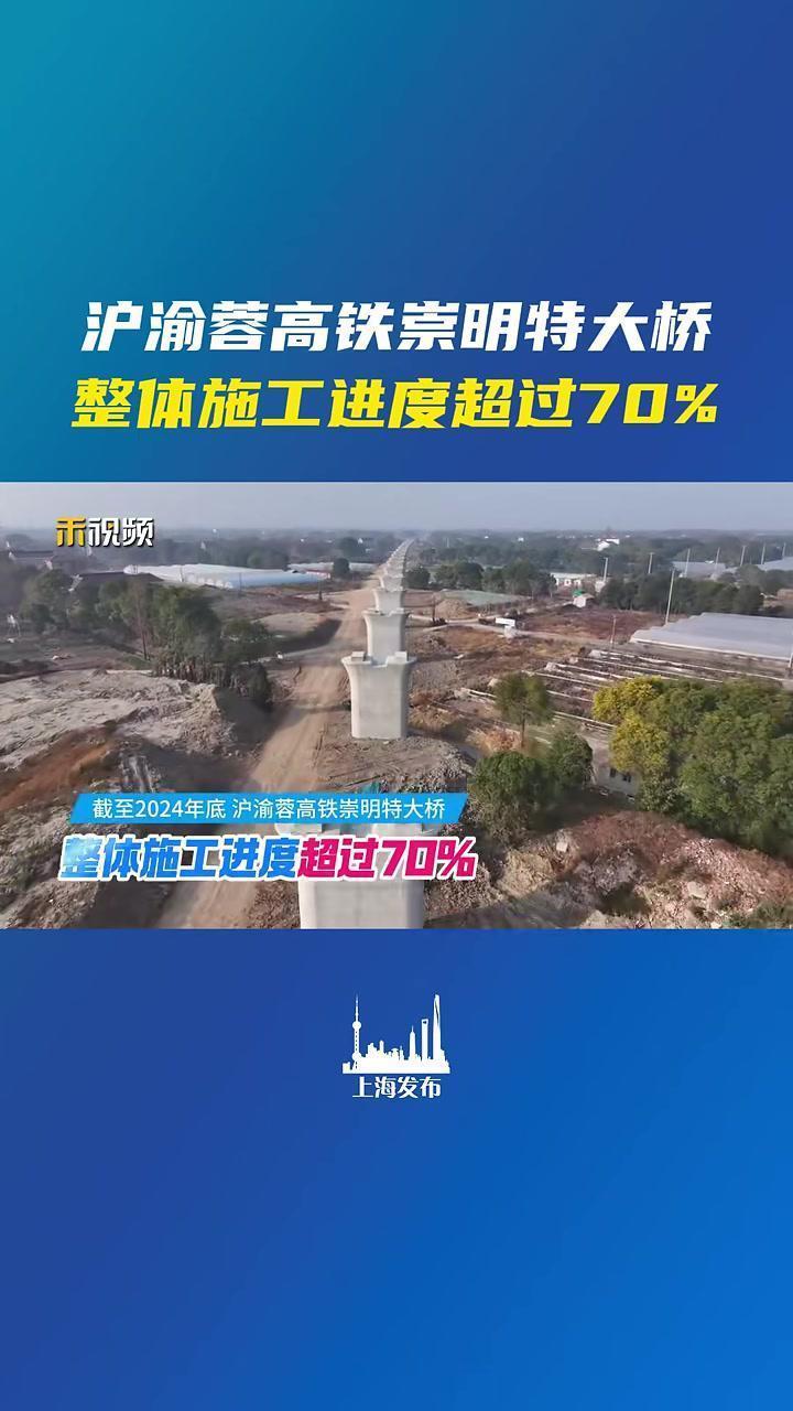 全长19.072千米的沪渝蓉高铁崇明特大桥连接崇启公铁长江大桥和崇太...