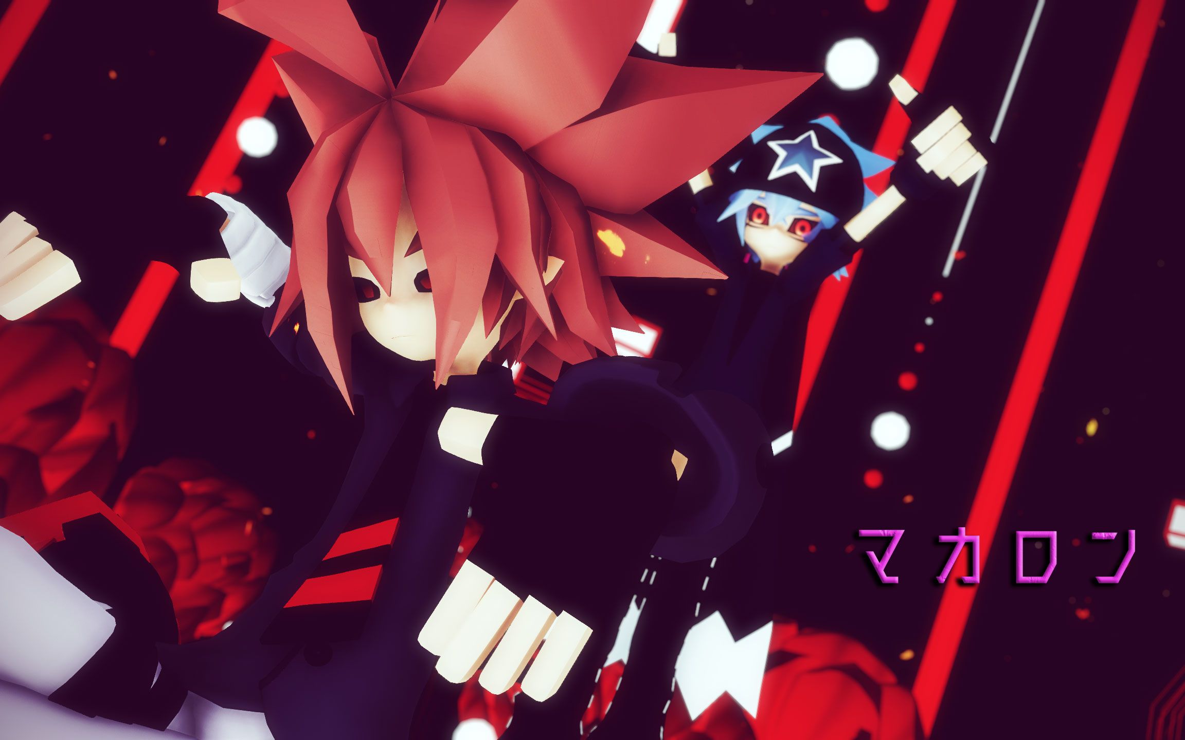 【凹凸世界MMD】黑安x黑雷 - マカロン ( 馬卡龍 )