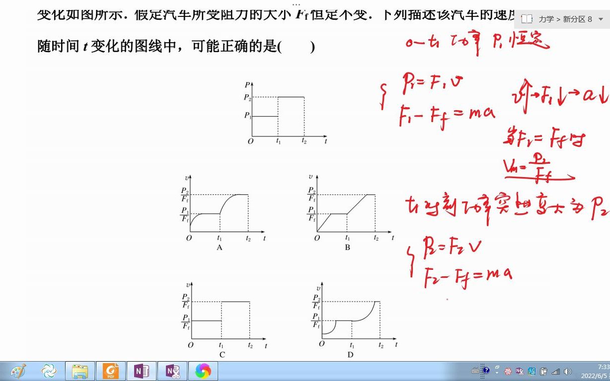 功和功率:机车启动功率2
