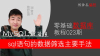零基础数据库教程023期 sql语句的数据筛选主要手法,学会区分where...