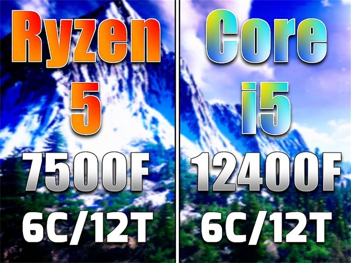 5-12400F vs R5 7500F CPU对比(1080P分辨率测试,显卡为RTX 4090)