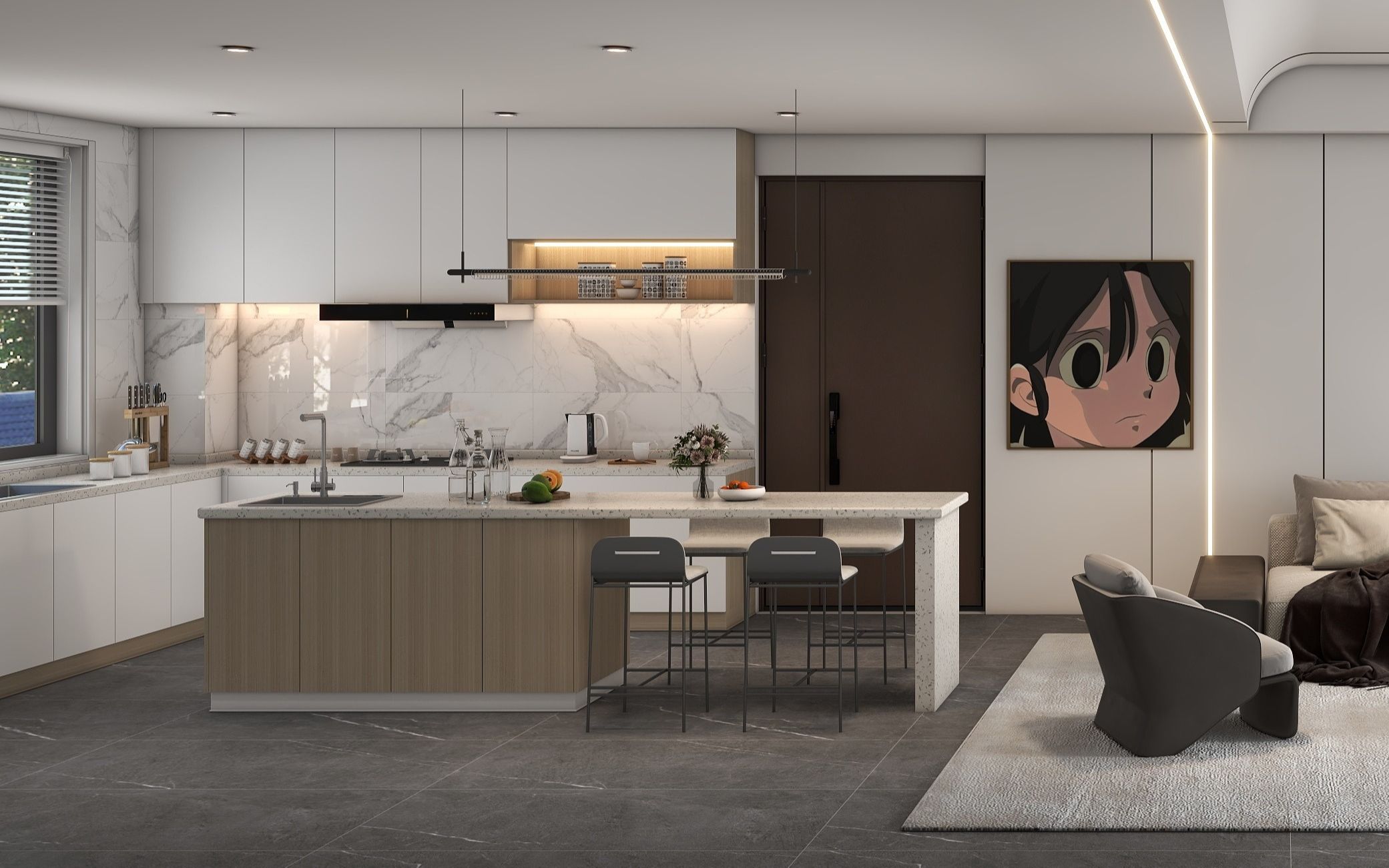 酷家乐-厨房吧台