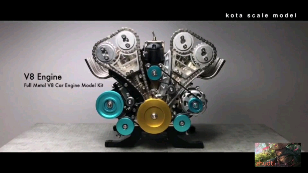V8发动机模型组装演示