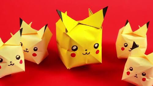 小朋友都喜欢的皮卡丘折纸玩具锻炼学习能力能力哦