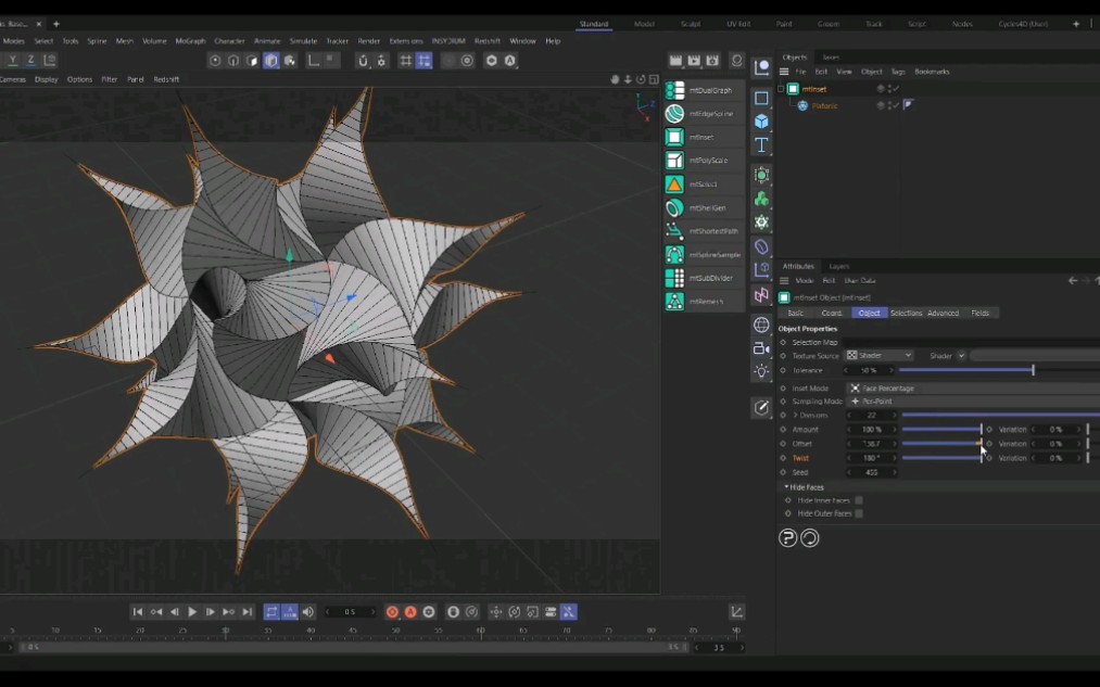 C4D王炸插件XP粒子系列插件MeshTools更新了mtInset和新功能