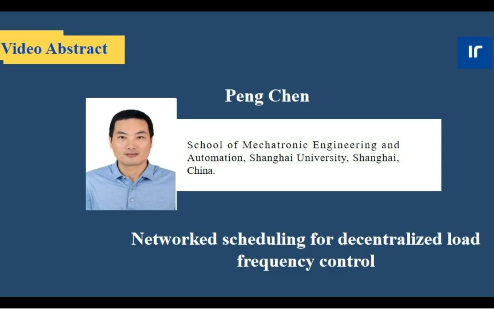 上海大学机电工程与自动化学院彭晨教授研究论文:分散式负荷频率...