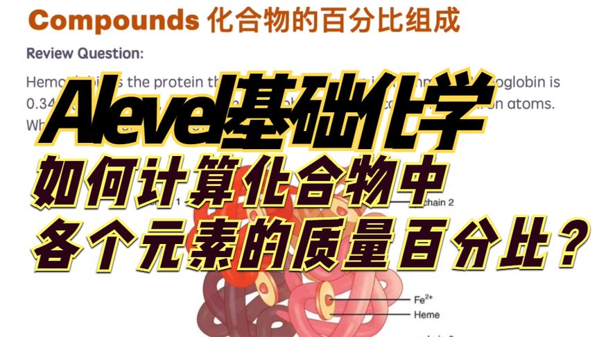 【双语】Alevel 化学—如何计算化合物中各个元素的质量百分比?